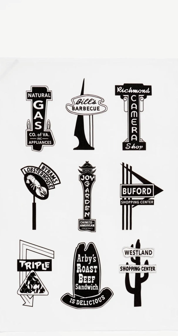 Retro Neon Signs of Richmond Tea Towel – All Bagged Up RVA